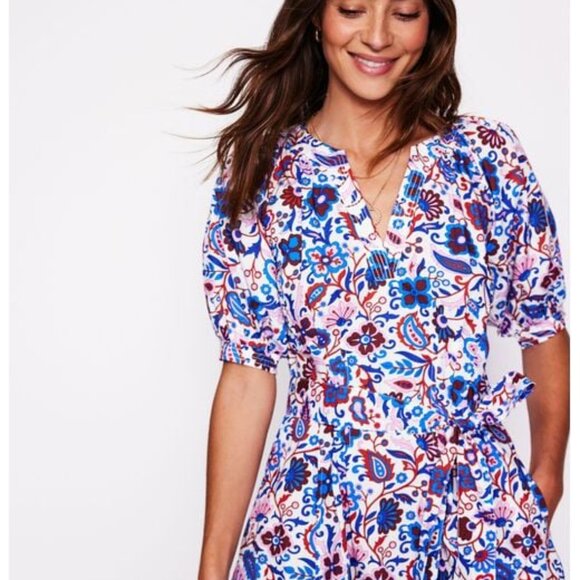 Boden | Dresses | Brand New Never Worn Bria Puff Sleeve Midi Dressmulti ...